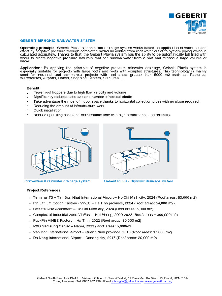 Geberit Pluvia Siphonic Drainage Overview | PDF