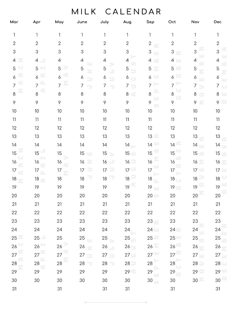 milk calendar | PDF