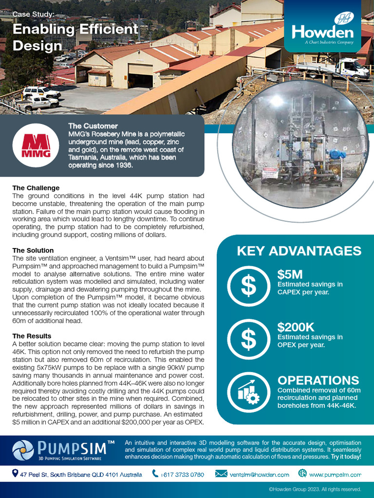 PUMPSIM - CS MMG Rosebery | PDF | Pump | Pumping Station