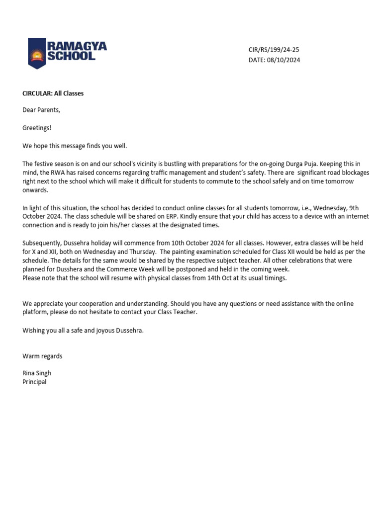 CIR 199 Dusshera Holiday | PDF