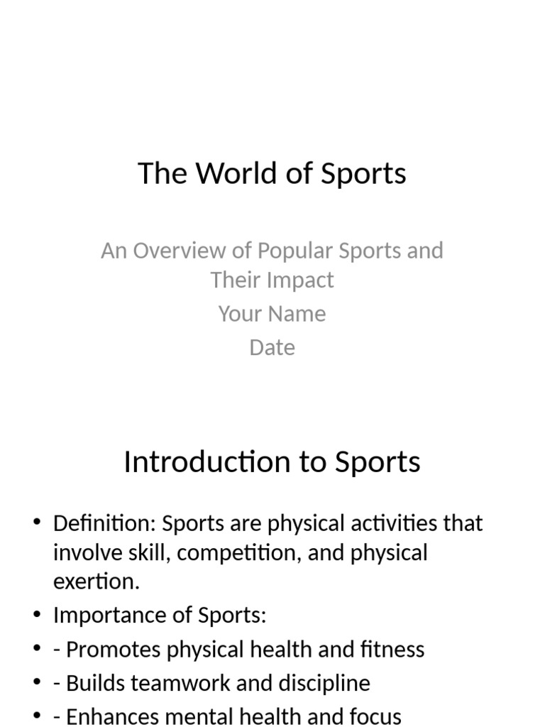 Overview of Sports and Their Impact | PDF