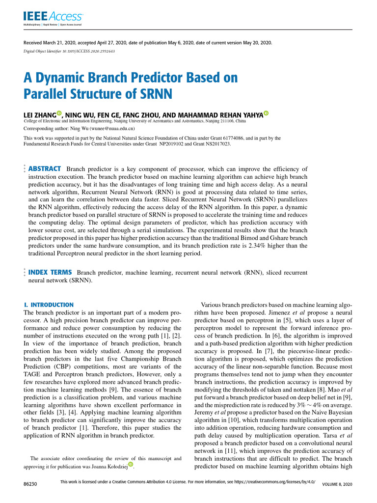 A Dynamic Branch Predictor Based On Parallel Structure of SRNN | PDF | Dependent And Independent ...
