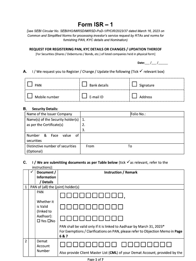 Isr Form 1 | PDF