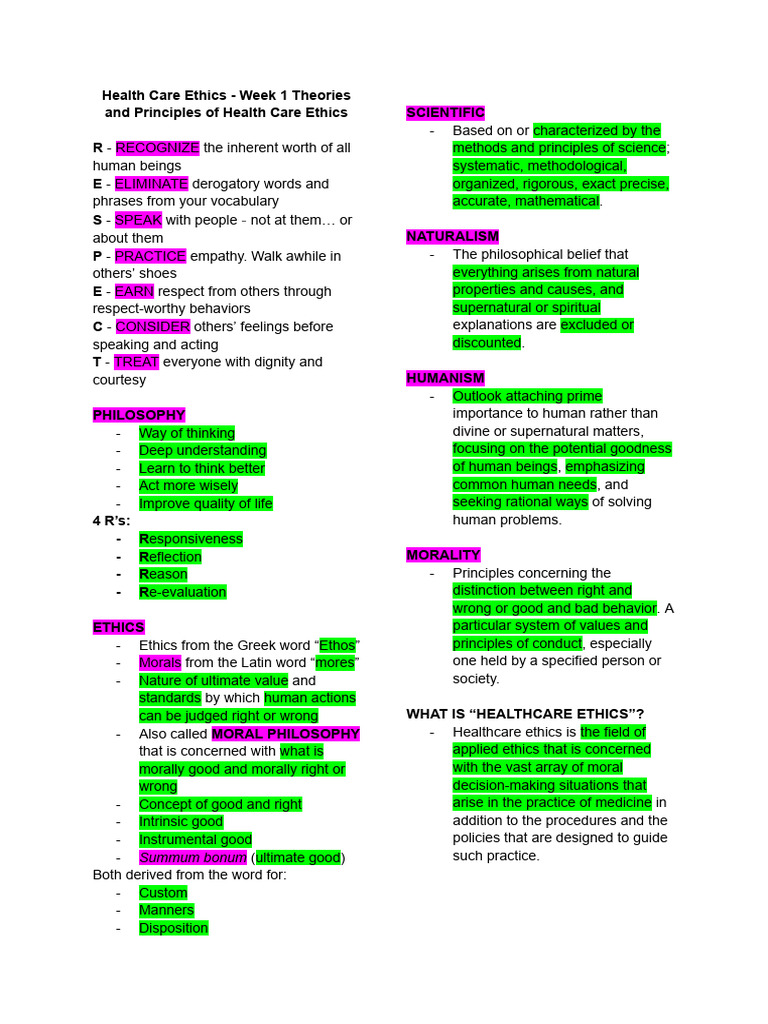 Health Care Ethics: Theories & Principles | PDF | Utilitarianism | Morality