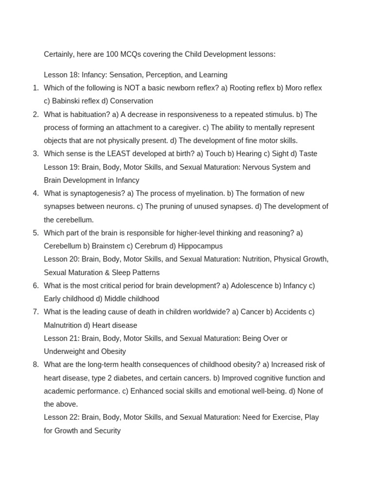 Edu 303 Final Term 100 Mcqs File | PDF | Attachment Theory | Developmental Disorder