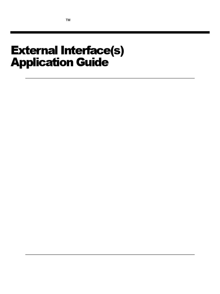 ExternalInterfaces Application Guide | PDF | Input/Output | Interface ...