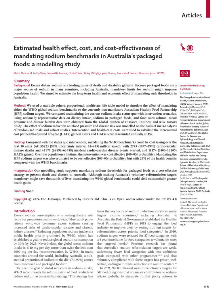 Estimated Health Effect, Cost, and Cost Effectiven | PDF | Blood ...