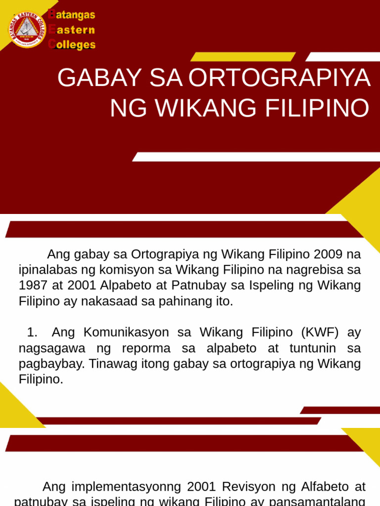 Gabay Sa Ortograpiya | PDF