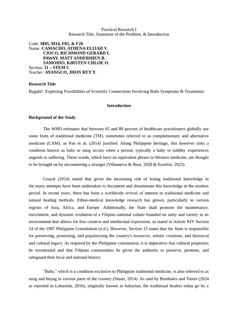 Exploring Balis: Symptoms & Treatments | PDF | Medicine