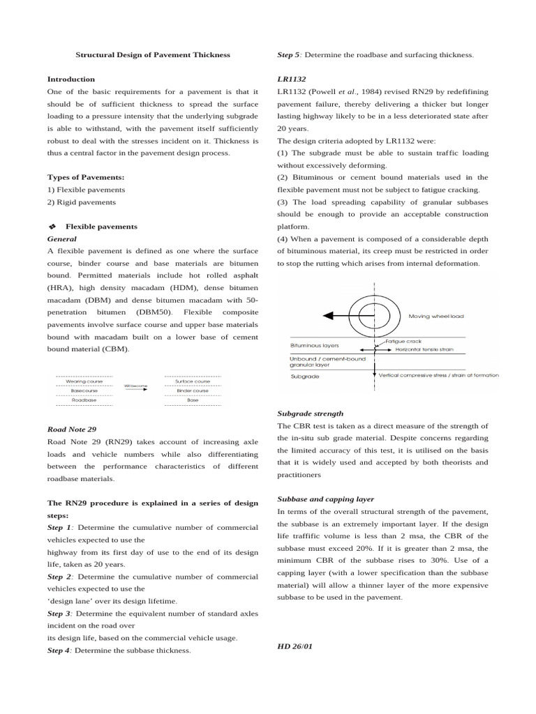 LR1132: Pavement Thickness Design | PDF | Road Surface | Concrete