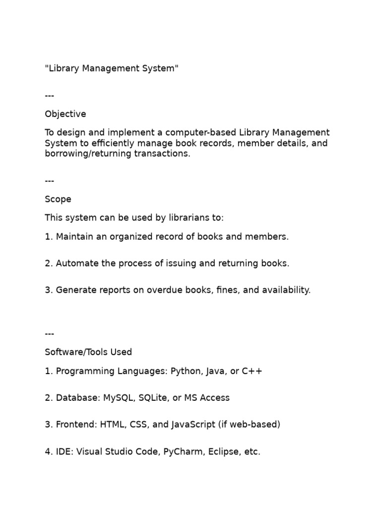 Library Management System Overview | PDF