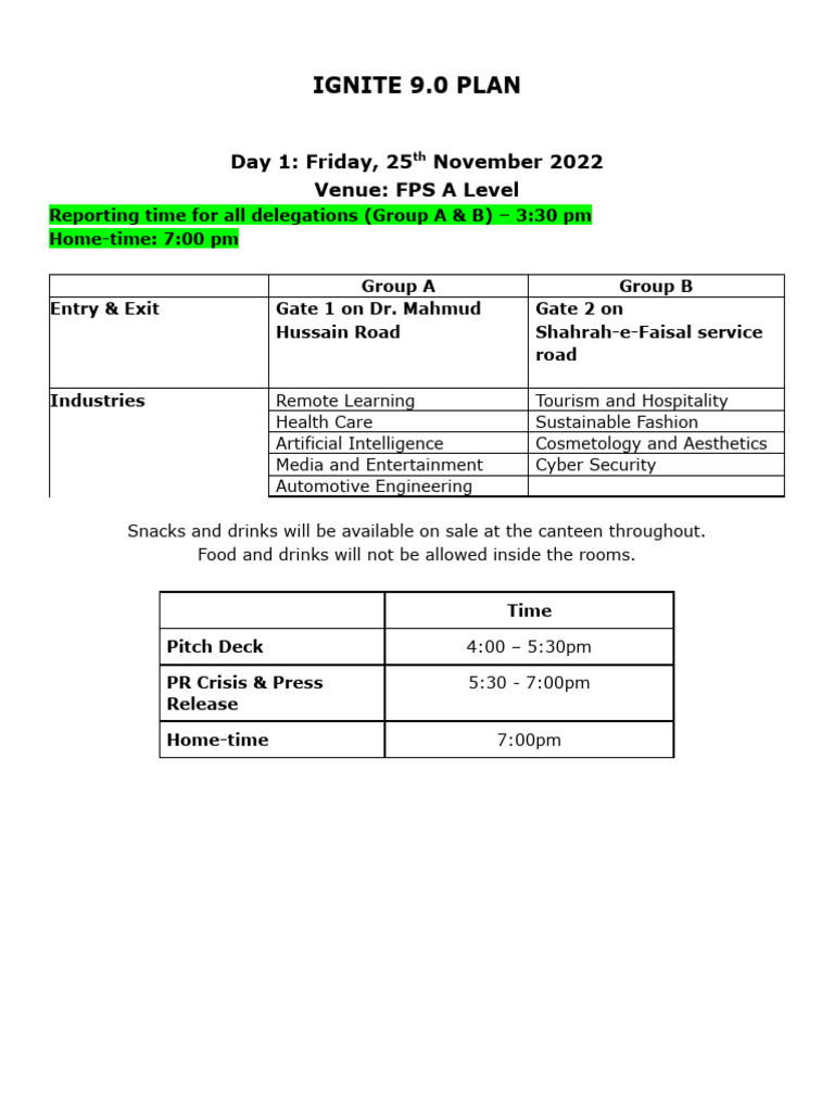 PLAN For Delegates - Docx 1 | PDF