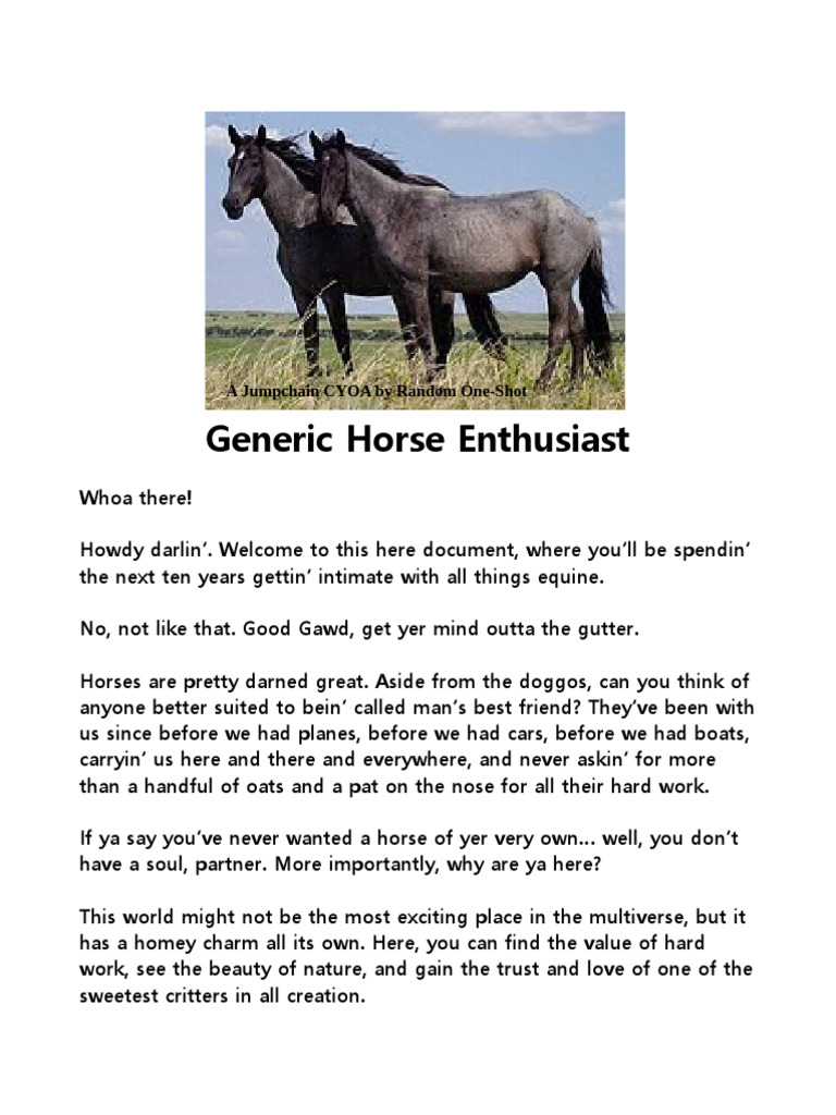 Generic Horse Enthusiast V1.0 | PDF | Horses | Pony