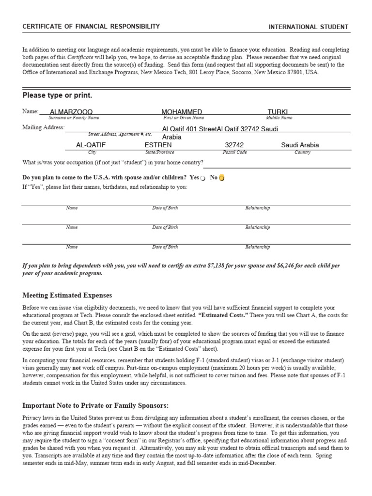 Certificate of Financial Responsibility 2 | PDF | Banks