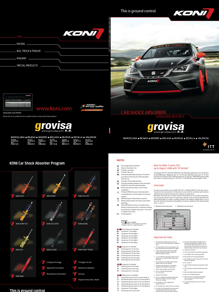 Cata-logo Grovisa KONI 2014-2015 | PDF | Automotive Technologies | Vehicles