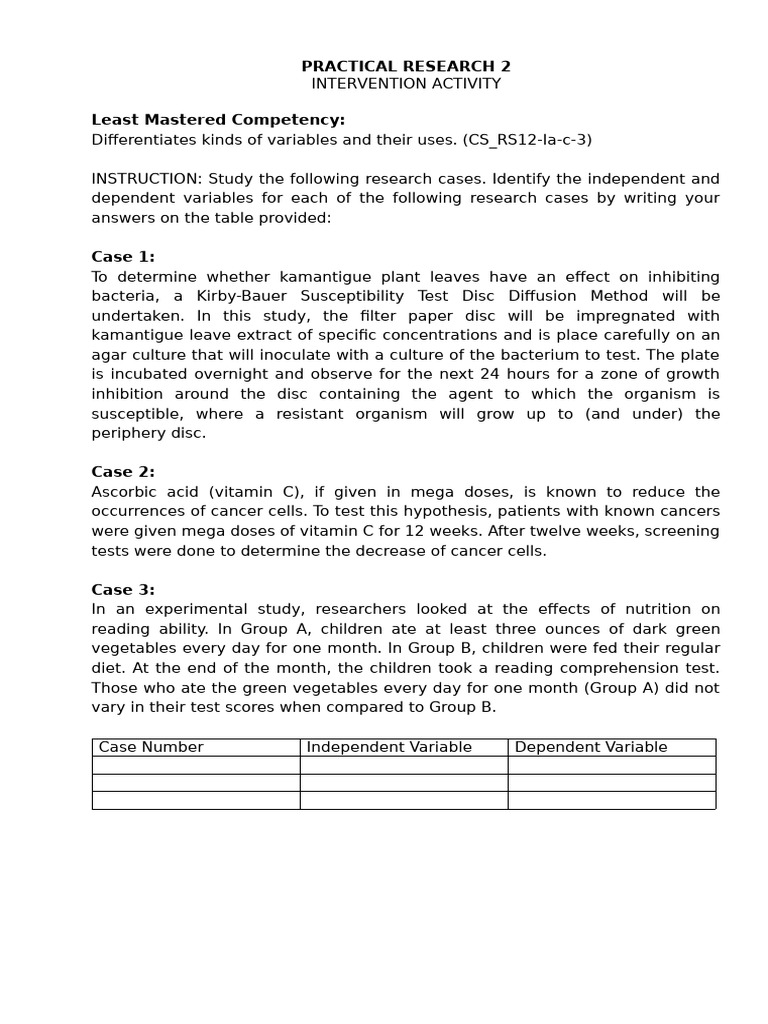 Least Mastered Competencies | PDF