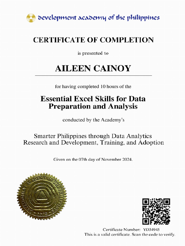 Essential Excel Skills For Data Preparation and Analysis | PDF