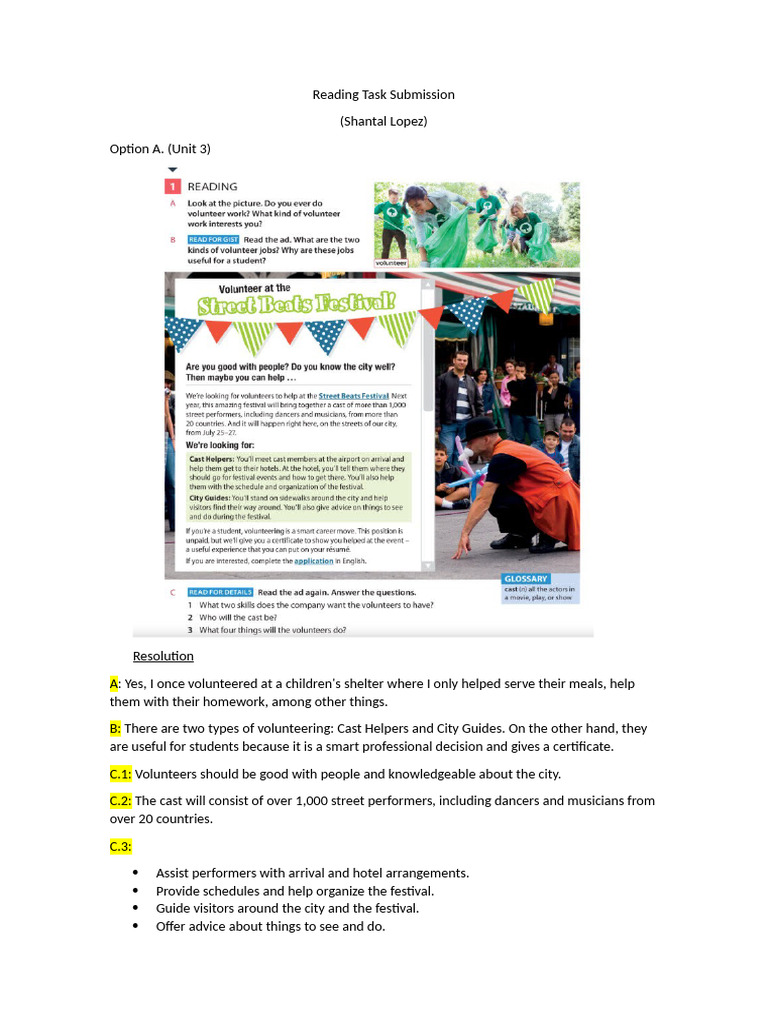 Reading Task Submission I1 | PDF