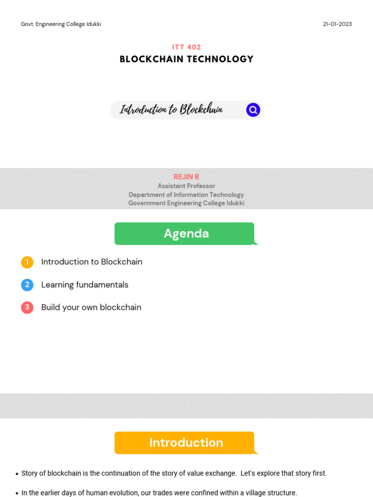 RIT - FDP - Miracles of Blockchain - Introduction and History | PDF ...