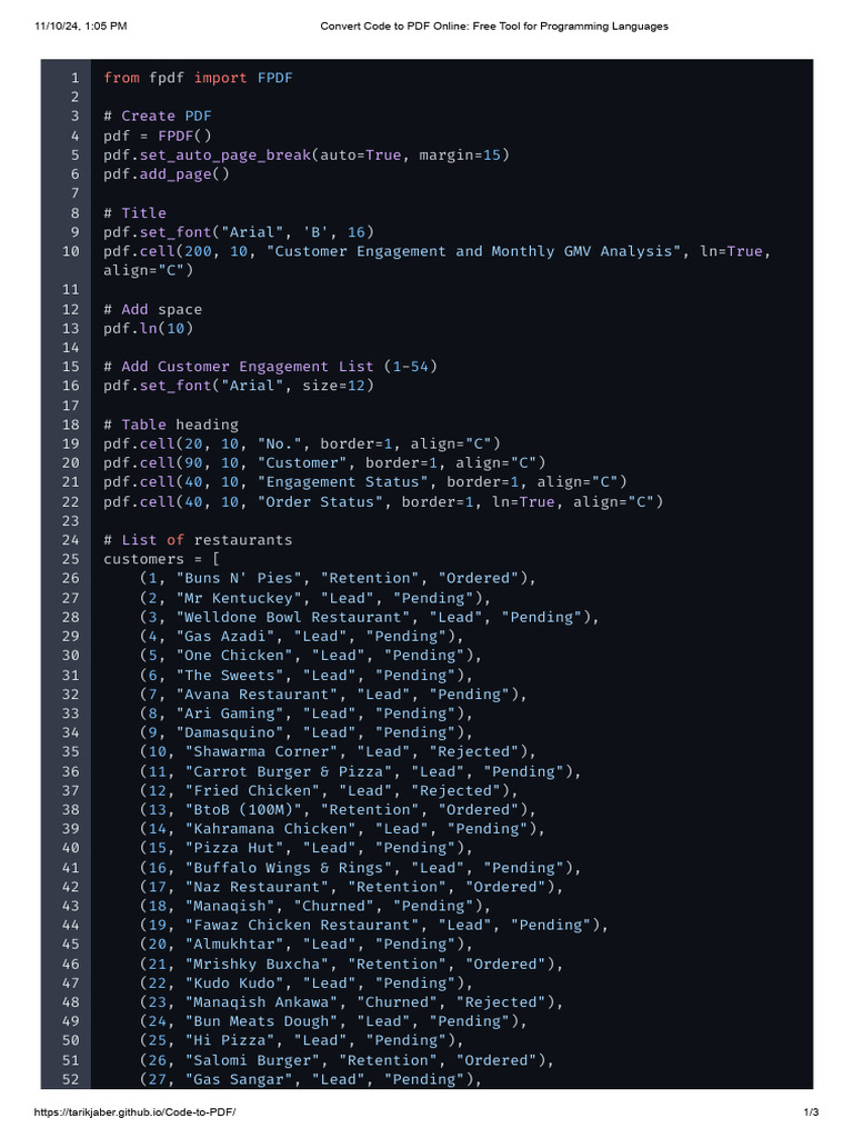 Convert Code To PDF Online - Free Tool For Programming Languages | PDF ...