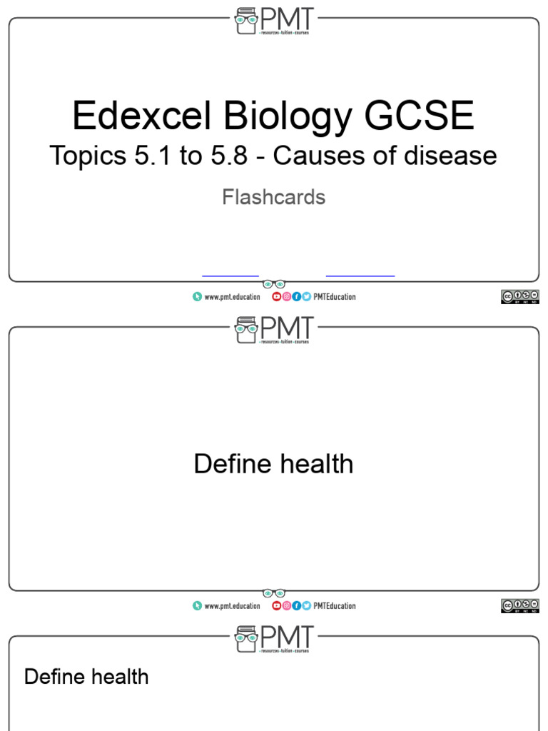 Flashcards - Topic 5 Causes of Disease - Edexcel Biology GCSE | PDF ...