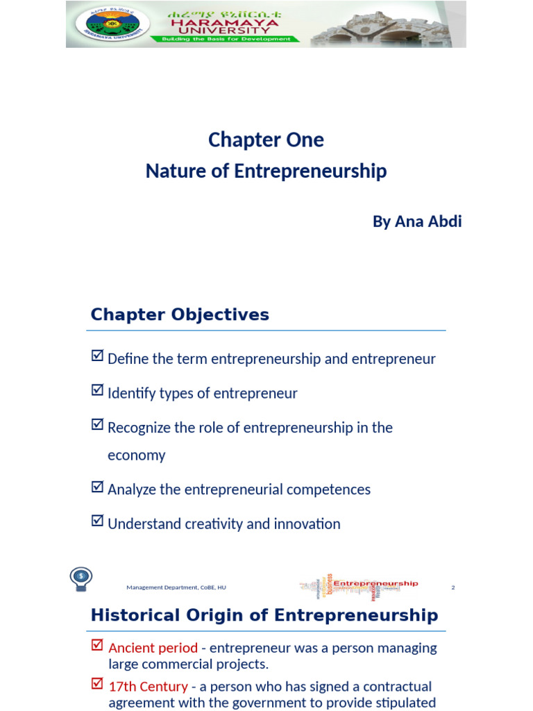 Chapter 1 Introduction To Entrepreneurship | PDF | Entrepreneurship ...