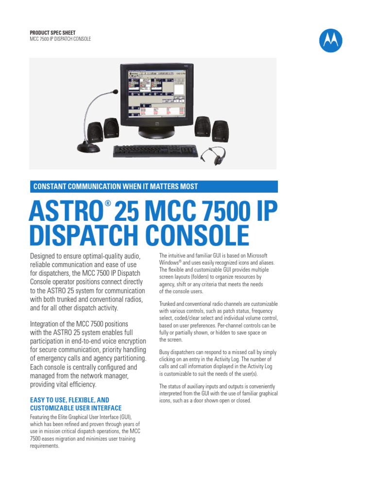 ASTRO25 MCC 7500 IP Dispatch Console | PDF | Command Line Interface ...