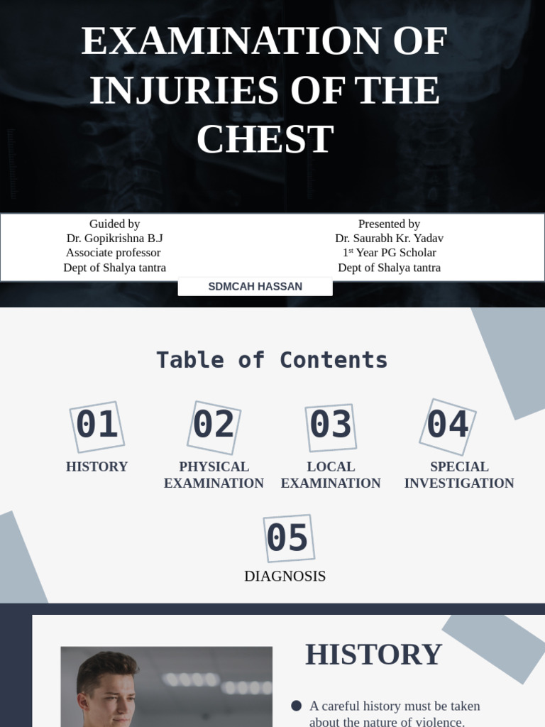 Chest Injury Examination Guide | PDF | Thorax | Lung