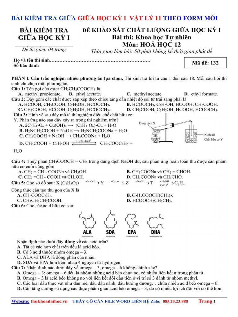 De On Tap Giua Hoc Ky 1 Theo Minh Hoa 2025 de So 02 | PDF