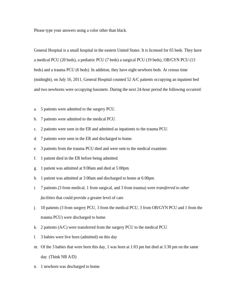 Case Study For Chapters 3-4 | PDF | Patient | Surgery