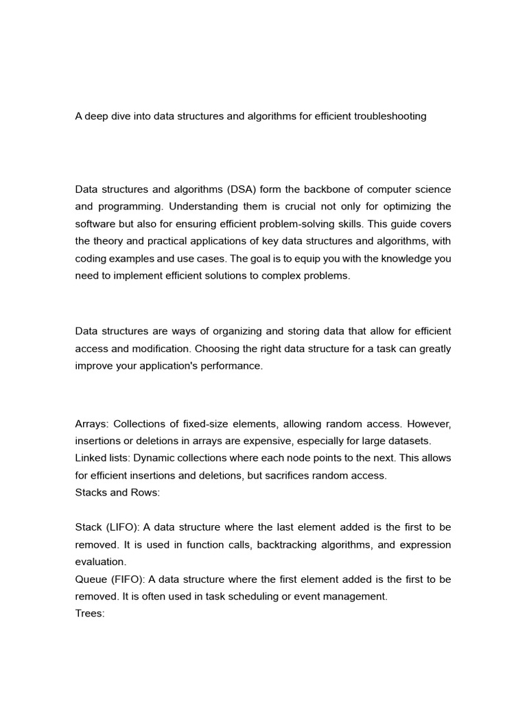 Comprehensive Guide To Data Structures And Algorithms Pdf Dynamic Programming Algorithms