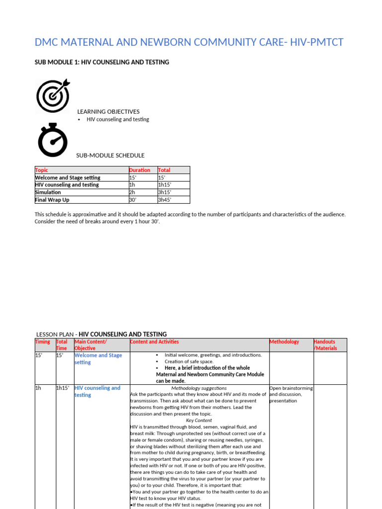 HIV-PMTCT Training for Maternal Care | PDF | Hiv | Breastfeeding