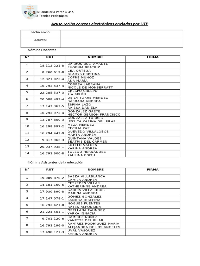 Acuso Recibo Correos Electrónicos | PDF