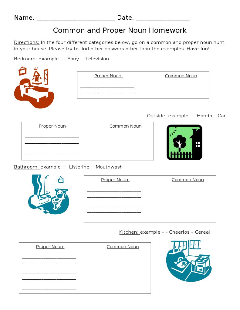 Common & Proper Noun Hunt Worksheet | PDF | Career & Growth | Business