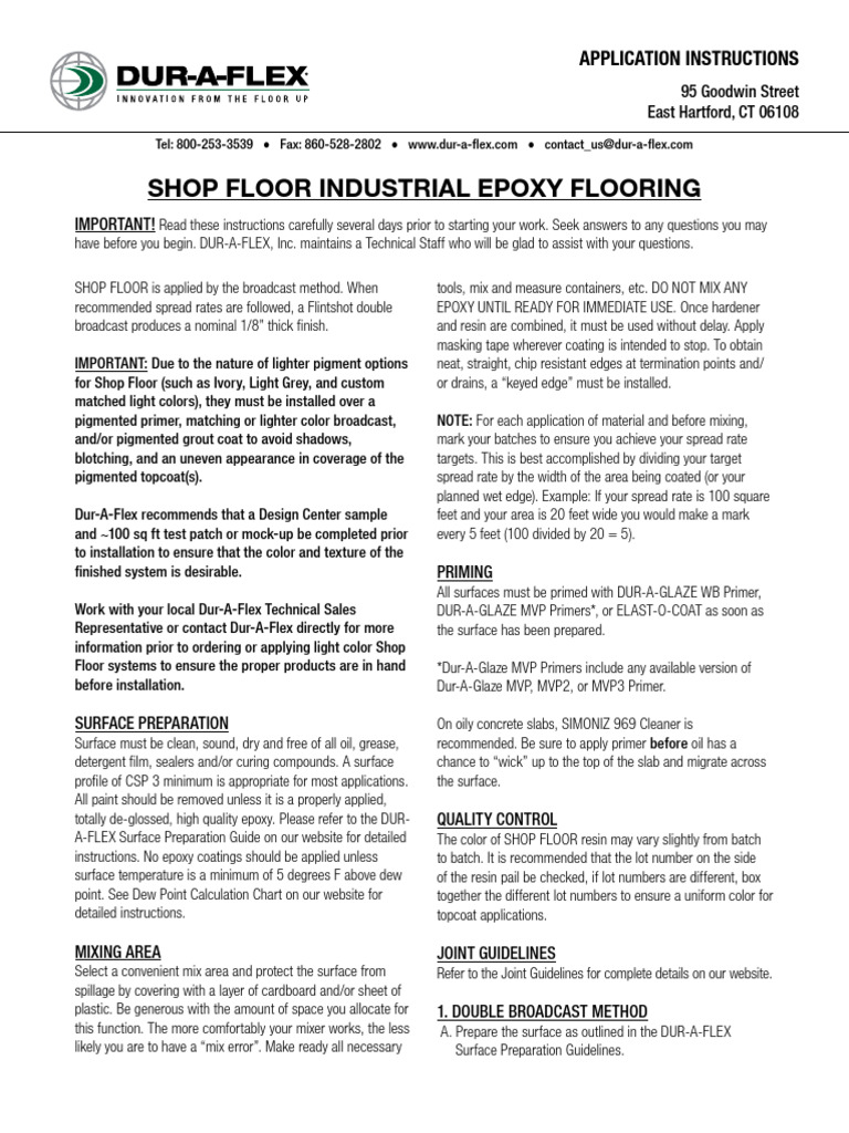 Shop Floor Application Instructions v1 | PDF | Epoxy | Personal ...