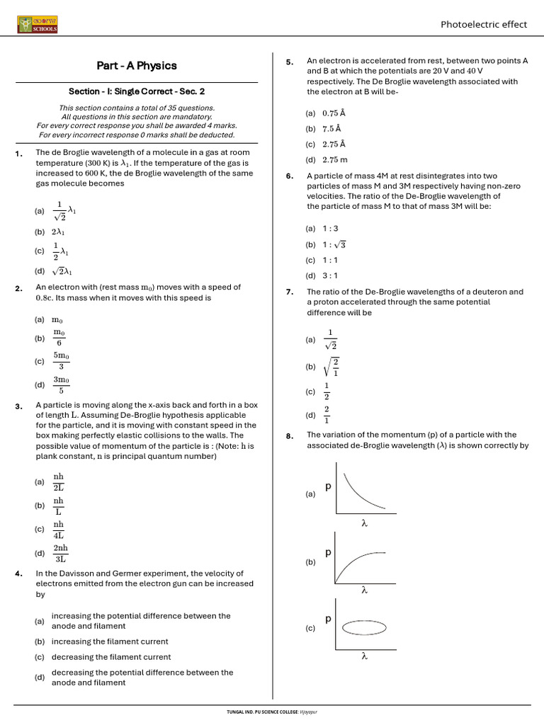 Physics Exam Questions | PDF | Electronvolt | Electron