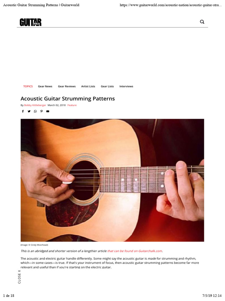 Acoustic Guitar Strumming Patterns - Guitarworld | PDF | Guitars ...