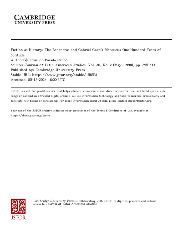 Massacre Banana-1998 | PDF | Gabriel García Márquez