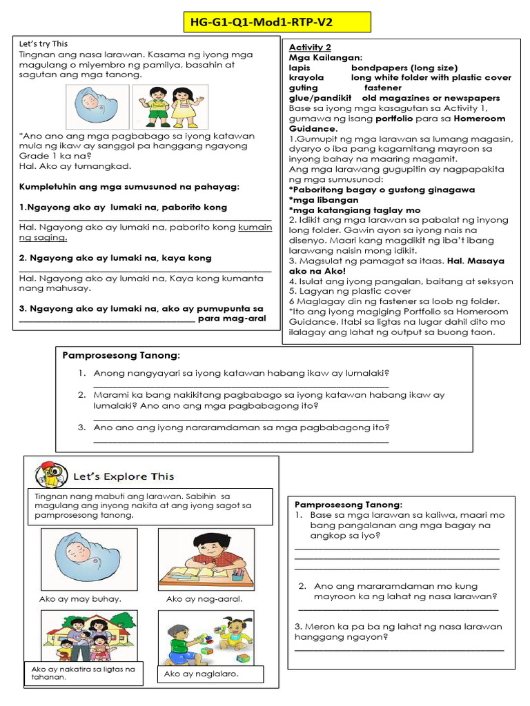Q1 Homeroom Guidance Tagalog | PDF