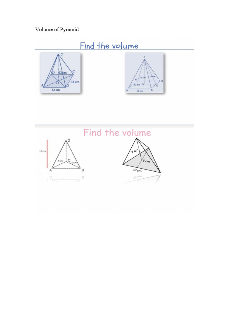 Volume of Pyramid | PDF