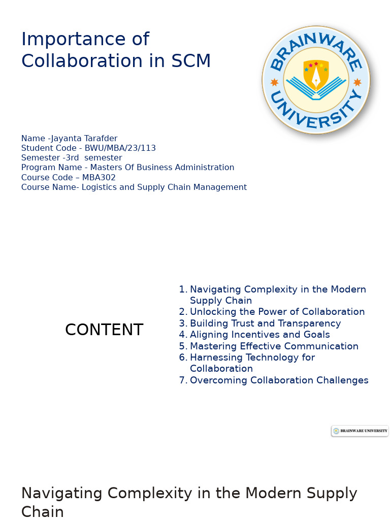 Importance of Collaboration in SCM | PDF | Supply Chain | Supply Chain Management