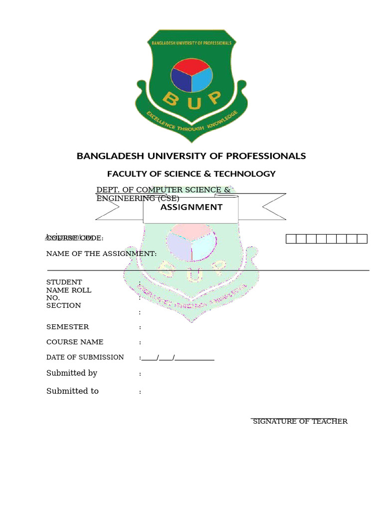 assignment cover page | PDF