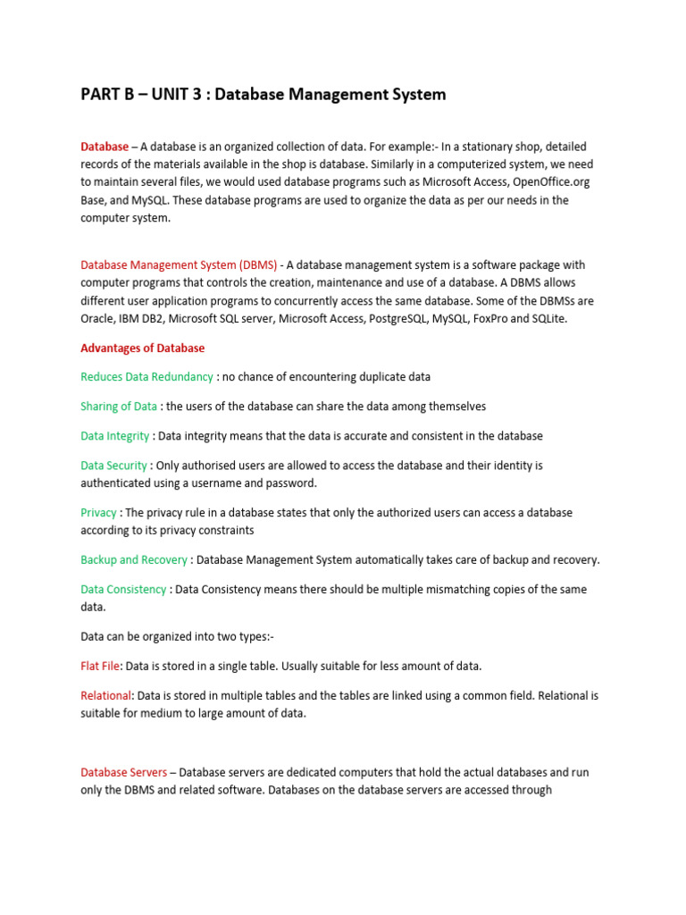 Class10_ICT_P2U3_DBMS | PDF | Databases | Relational Database