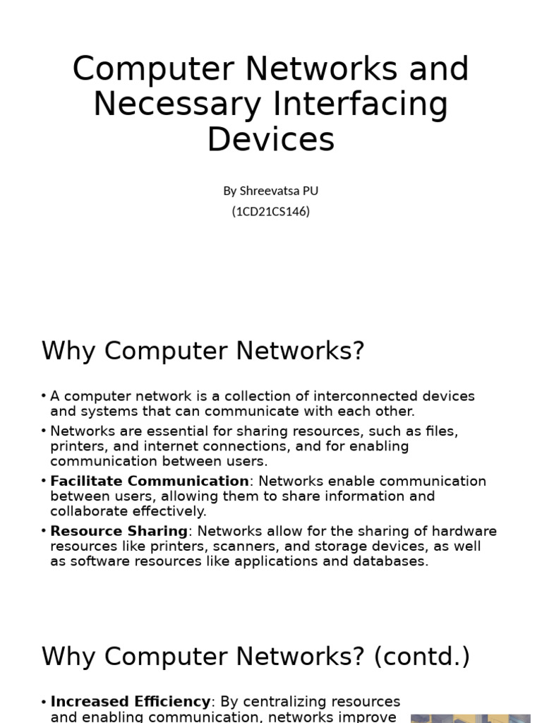 Computer Networks and Necessary Interfacing Devices | PDF | Computer ...