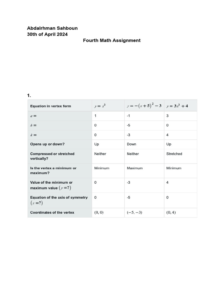 The_final_math_assignment (2) | PDF | Quadratic Equation | Cartesian ...