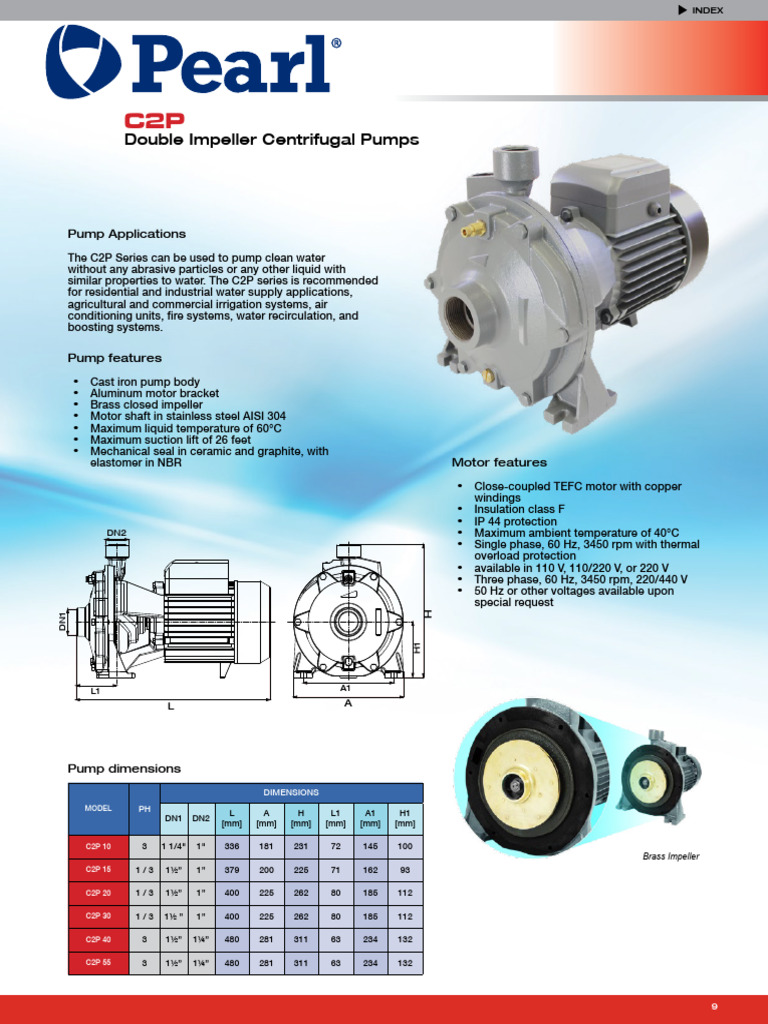 PEARL-TECHDATA-C2P | PDF | Pump | Water