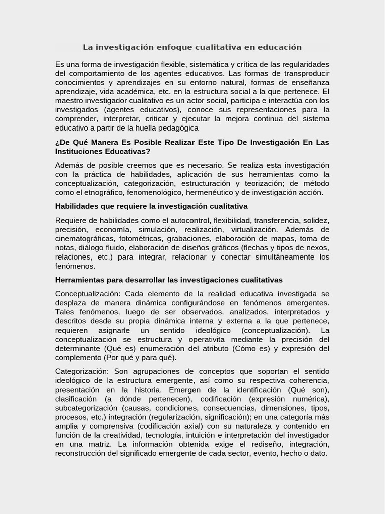 Enfoque Cualitativo | PDF | Etnografía | Realidad
