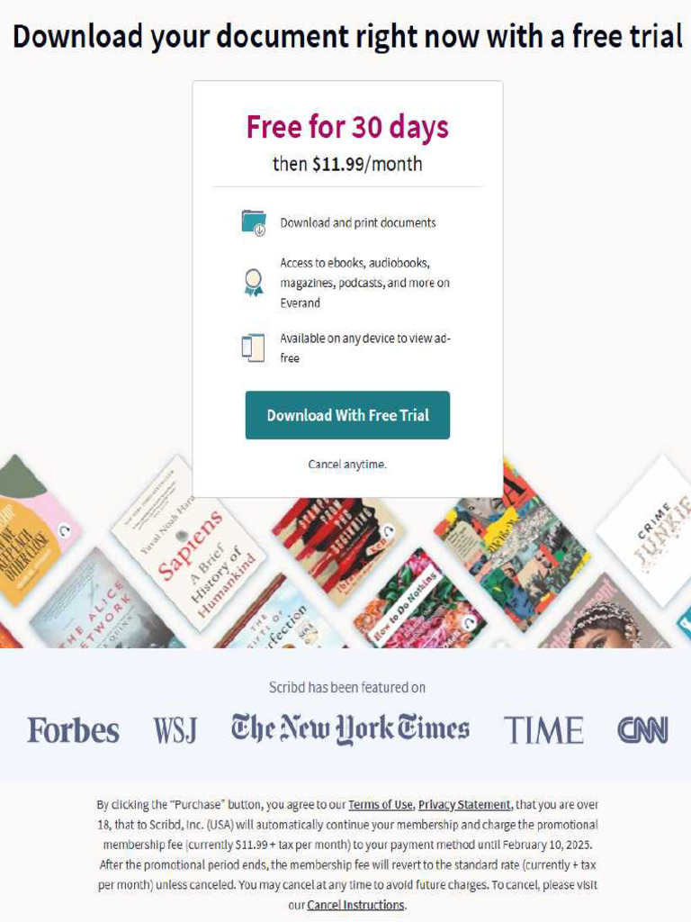 Your Document Right Now With A Free Trial | PDF