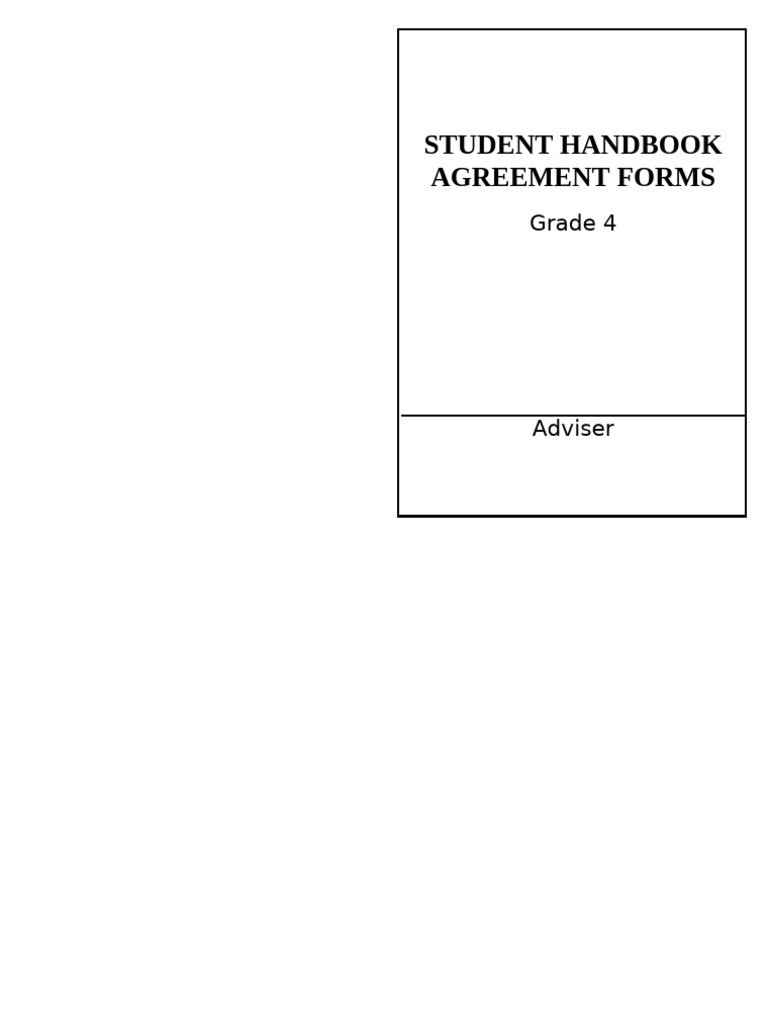 Agreement Form Cover (Student Handbook) | PDF