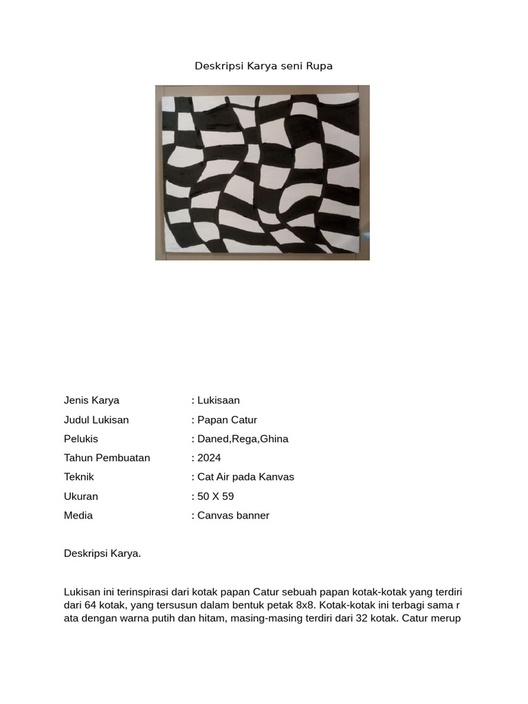 Deskripsi Lukisan Papan Catur Black White | PDF